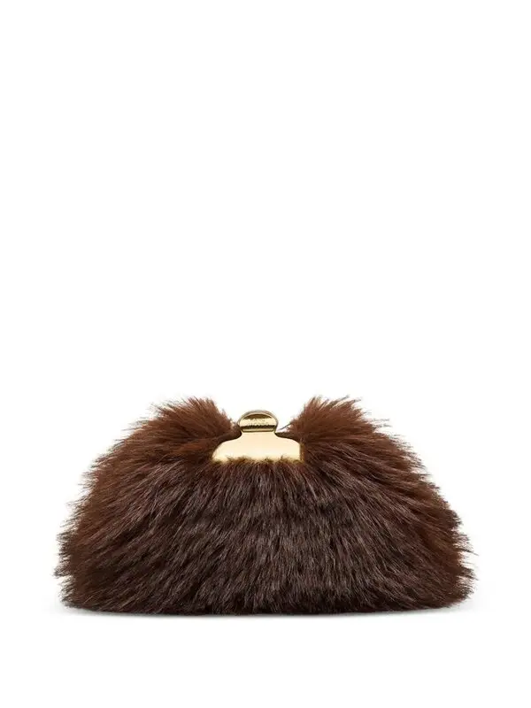 Marc Jacobs The Small Claw Clip Clutch Bag - Dark Brown