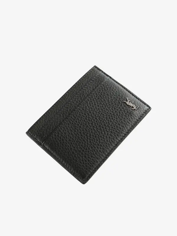 Saint Laurent Tiny Cassandre Card Holder - Nero
