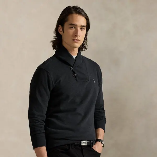 Ralph Lauren Jersey Shawl-collar Pullover - Polo Black Heather