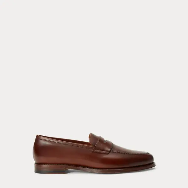 Ralph Lauren Maestra Calfskin Penny Loafer - Dark Brown