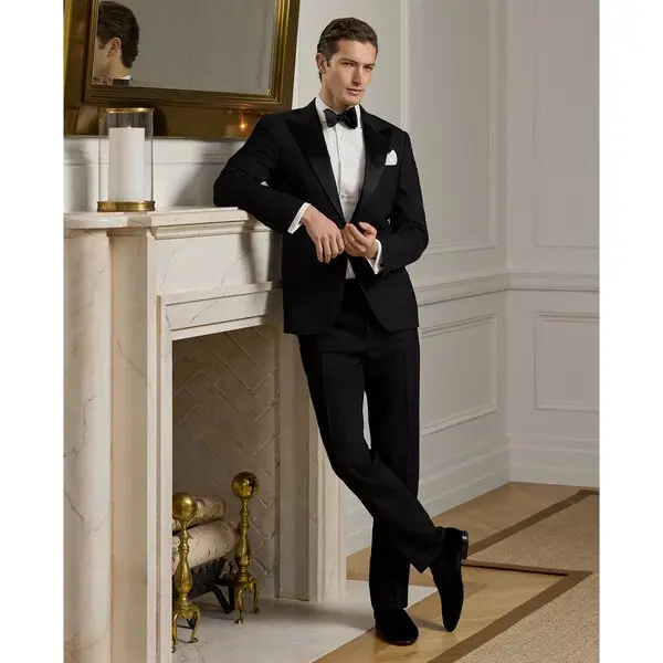 Ralph Lauren Gregory Hand-tailored Wool Peak Tuxedo - Black