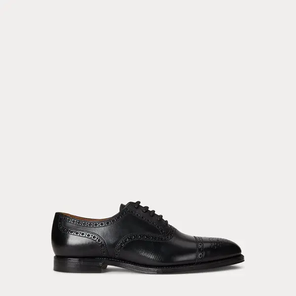 Ralph Lauren Maestra Calfskin Cap-toe Shoe - Black