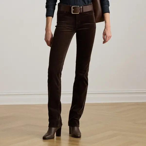 Ralph Lauren Stretch Corduroy Mid-rise Straight Pant - Circuit Brown
