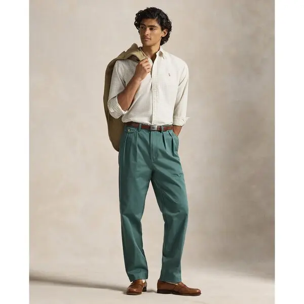 Ralph Lauren Classic Fit Gingham Oxford Shirt - Basic Sand White