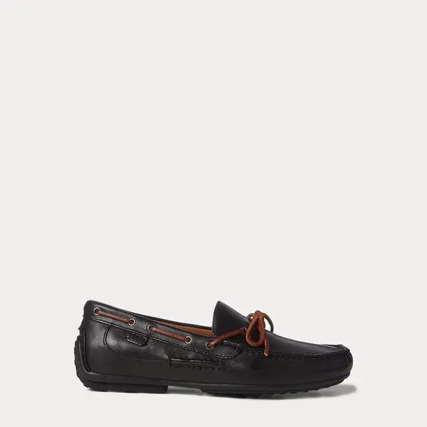 Ralph Lauren Roberts Leather Driver - Black