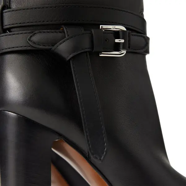 Ralph Lauren Donnely 90 Mm Calfskin Boots - Black