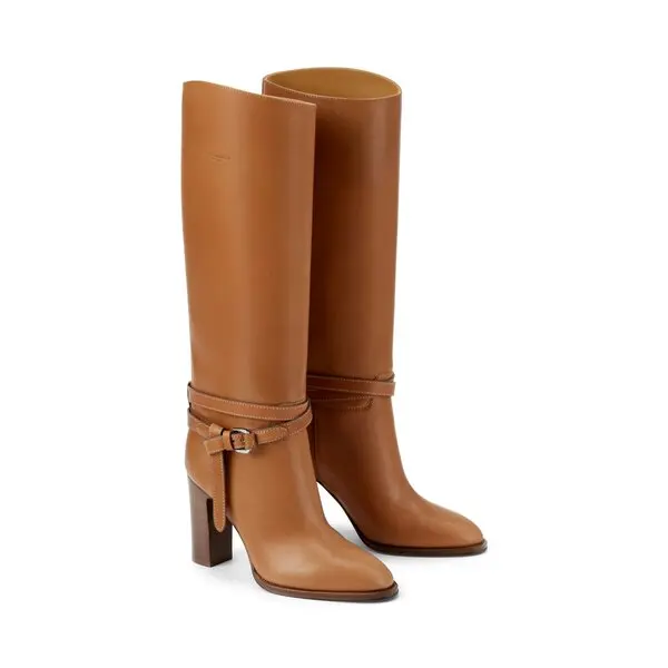 Ralph Lauren Donnely 90 Mm Calfskin Boots - Rl Gold