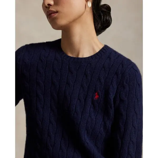 Ralph Lauren Cable-knit Wool-cashmere Crewneck Sweater - Hunter Navy