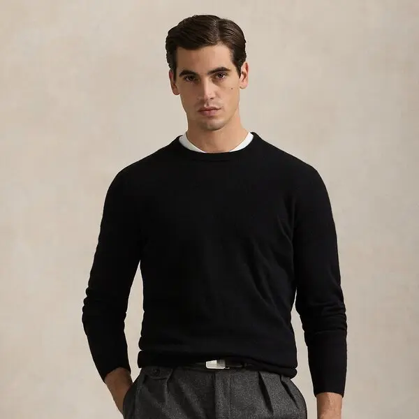 Ralph Lauren Washable Cashmere Crewneck Sweater - Polo Black