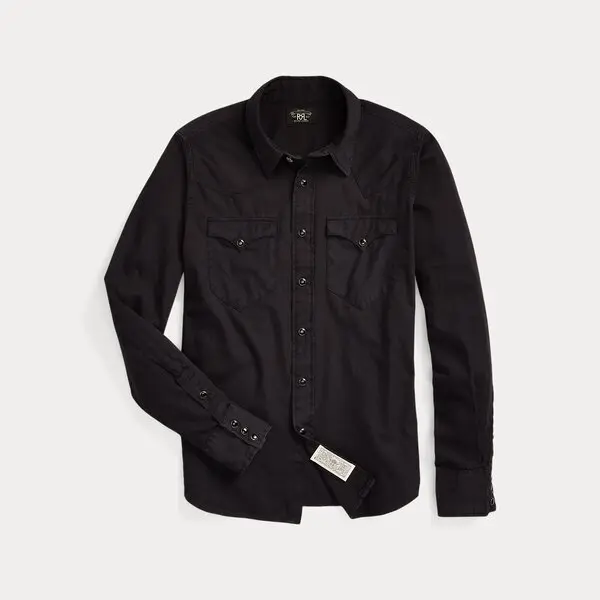 Ralph Lauren Cotton Twill Western Shirt - Black
