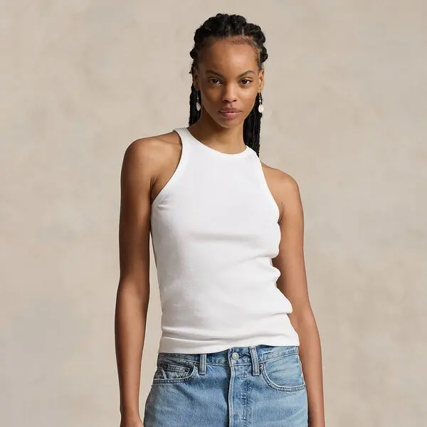 Ralph Lauren Ribbed Tank Top - White