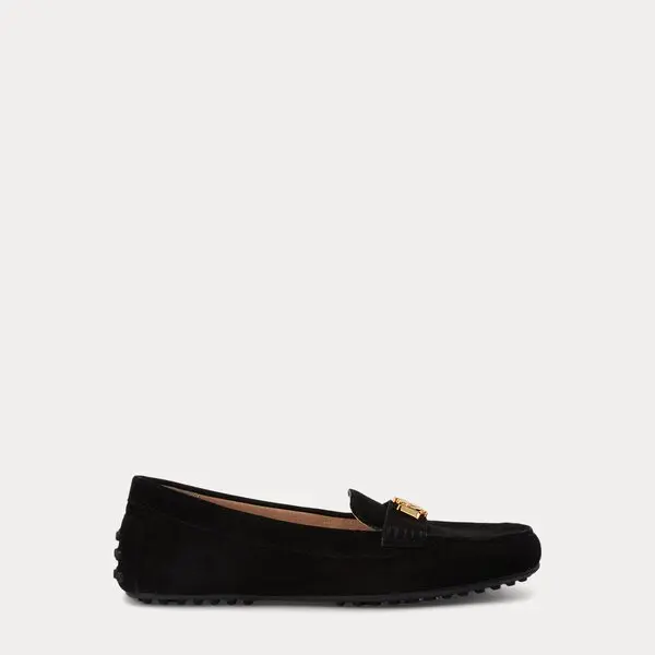 Ralph Lauren Barnsbury Suede Loafer - Black