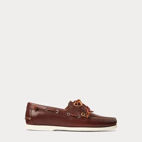 Ralph Lauren Leather Boat Shoe - Deep Saddle Tan