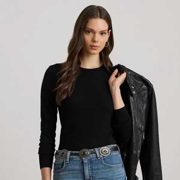 Ralph Lauren Cotton-blend Crewneck Sweater - Black