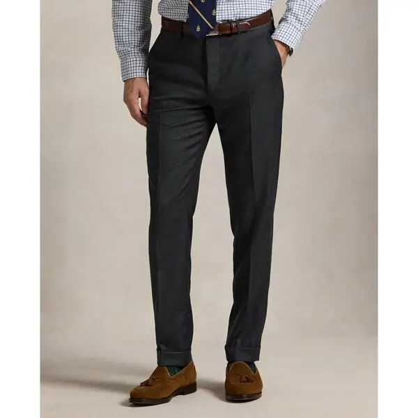 Ralph Lauren Slim Fit Wool Twill Trousers - Medium Grey