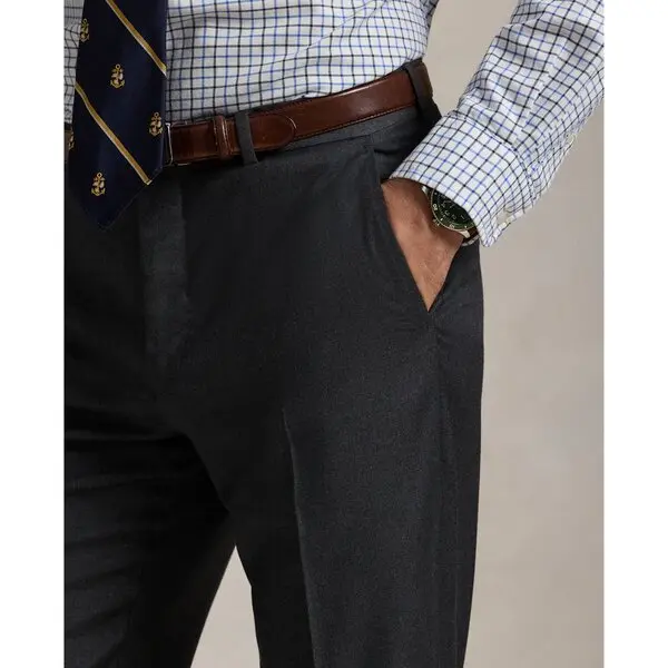 Ralph Lauren Slim Fit Wool Twill Trousers - Medium Grey