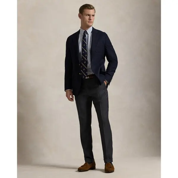 Ralph Lauren Slim Fit Wool Twill Trousers - Medium Grey