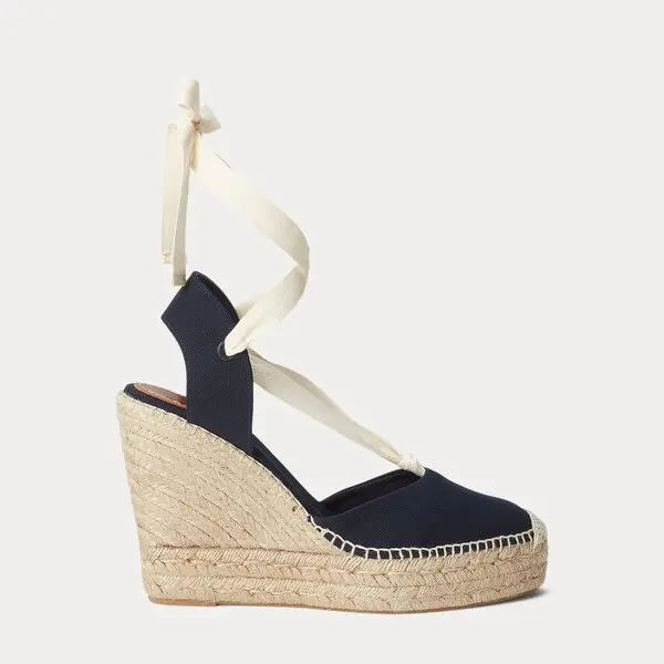 Ralph Lauren Canvas Wedge Espadrille - Blue