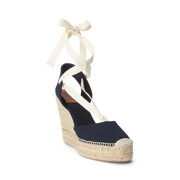 Ralph Lauren Canvas Wedge Espadrille - Blue