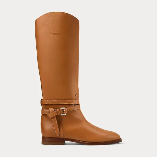 Ralph Lauren Donnely Calfskin Boots - Rl Gold