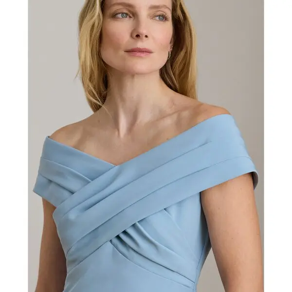 Ralph Lauren Crepe Off-the-shoulder Gown - Blue Note