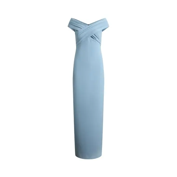 Ralph Lauren Crepe Off-the-shoulder Gown - Blue Note