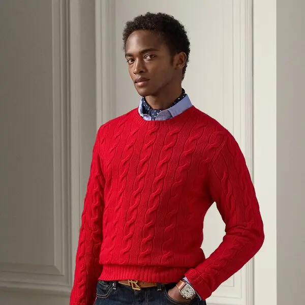 Ralph Lauren Cable-knit Cashmere Sweater - Classic Red