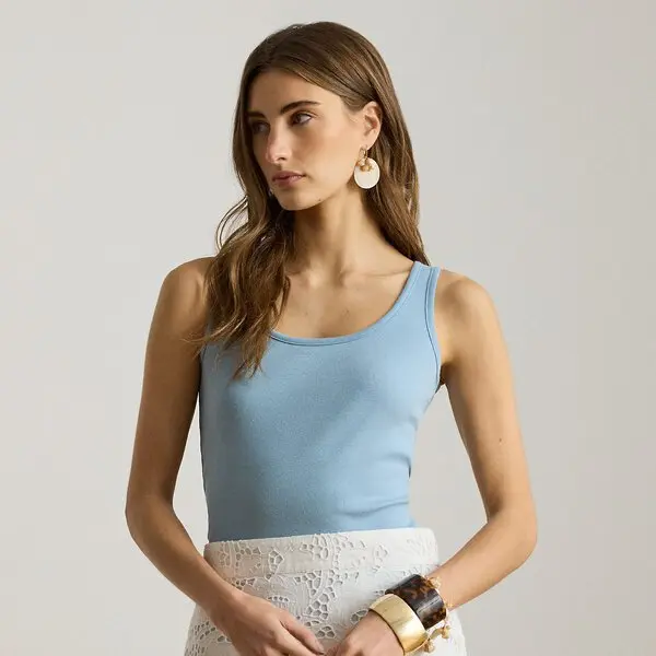 Ralph Lauren Stretch Cotton Tank Top - Blue Note