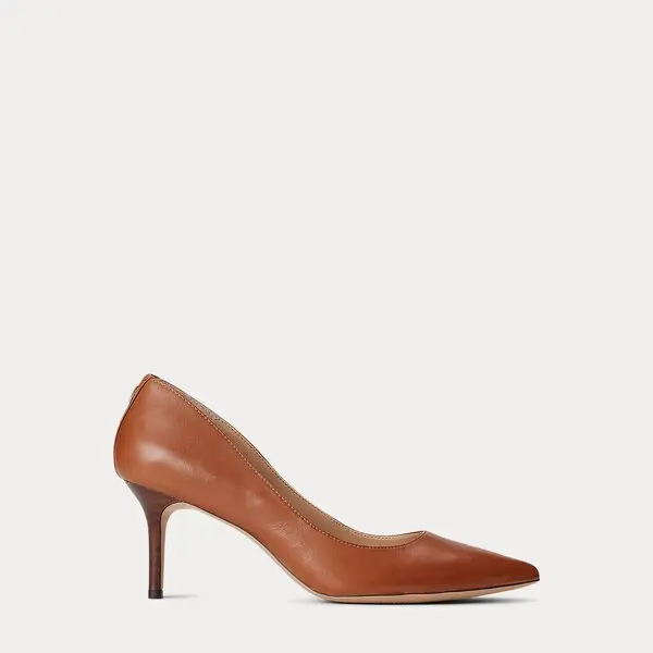 Ralph Lauren Lanette Leather Pump - Deep Saddle Tan