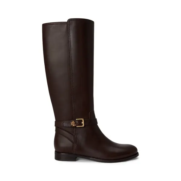 Ralph Lauren Brooke Ii Calfskin Tall Boot - Chestnut Brown