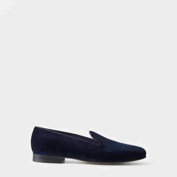 Ralph Lauren Alonzo Velvet Slipper - Classic Chairman Navy