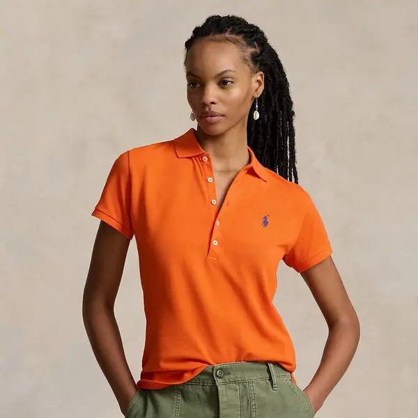 Ralph Lauren Slim Fit Stretch Polo Shirt - Sailing Orange