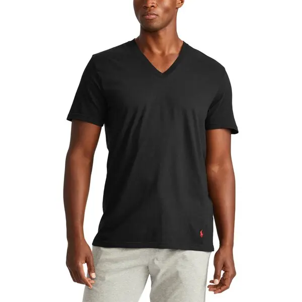Ralph Lauren Classic Wicking V-neck Undershirt 3-pack - Black