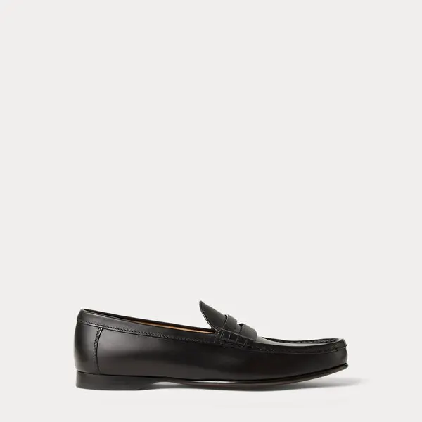 Ralph Lauren Chalmers Burnished Calfskin Penny Loafer - Black