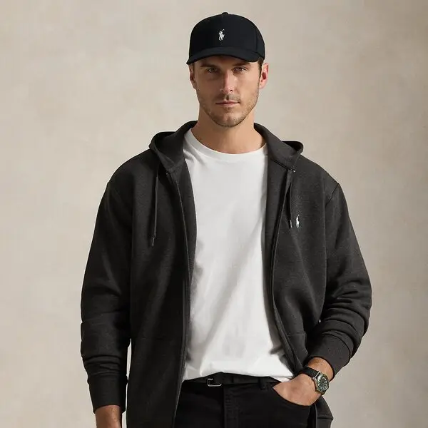 Ralph Lauren Double-knit Full-zip Hoodie - Dark Charcoal Heather