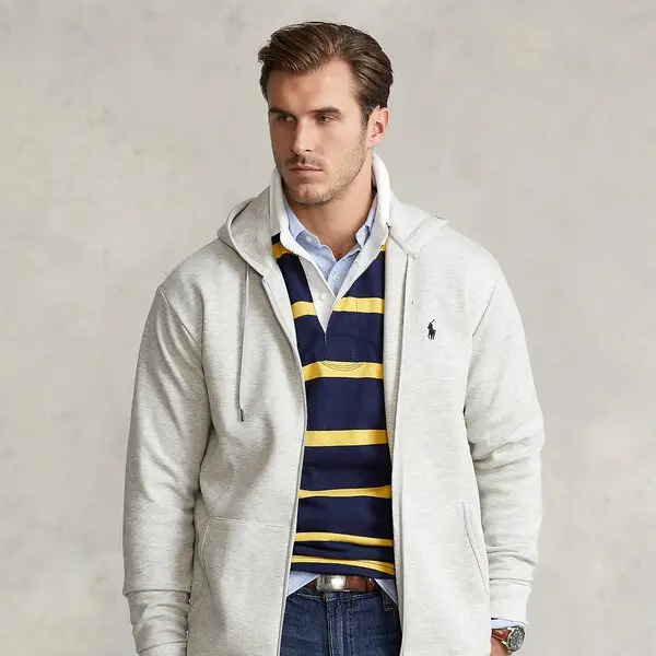 Ralph Lauren Double-knit Full-zip Hoodie - Light Sport Heather