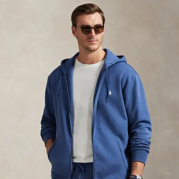 Ralph Lauren Double-knit Full-zip Hoodie - Night Navy