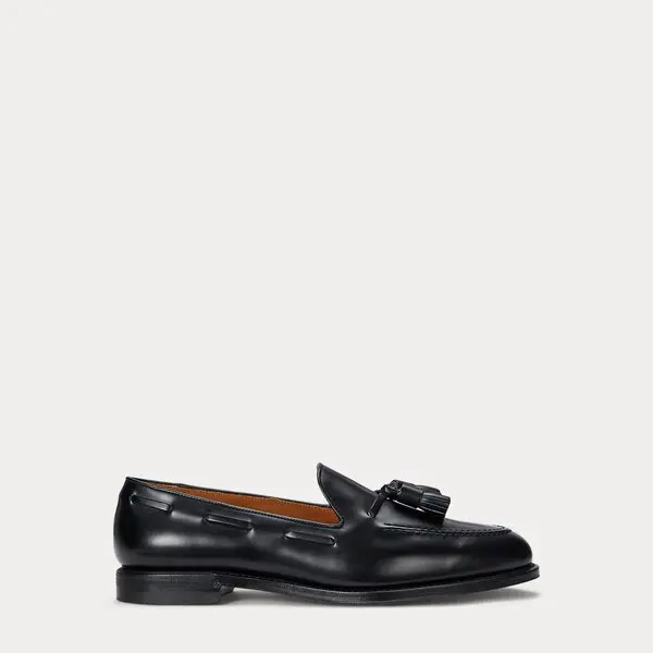 Ralph Lauren Maestra Tassel Calfskin Loafer - Black