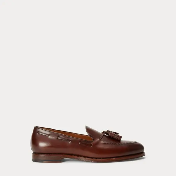 Ralph Lauren Maestra Tassel Calfskin Loafer - Dark Brown
