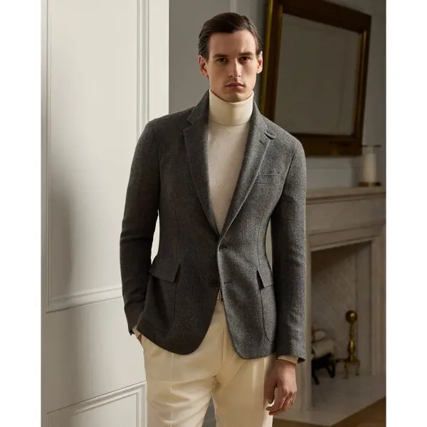 Ralph Lauren Hadley Hand-tailored Cashmere Jacket - Medium Grey