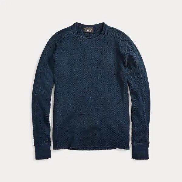 Ralph Lauren Indigo Jacquard-knit Crewneck - Rinsed Blue Indigo