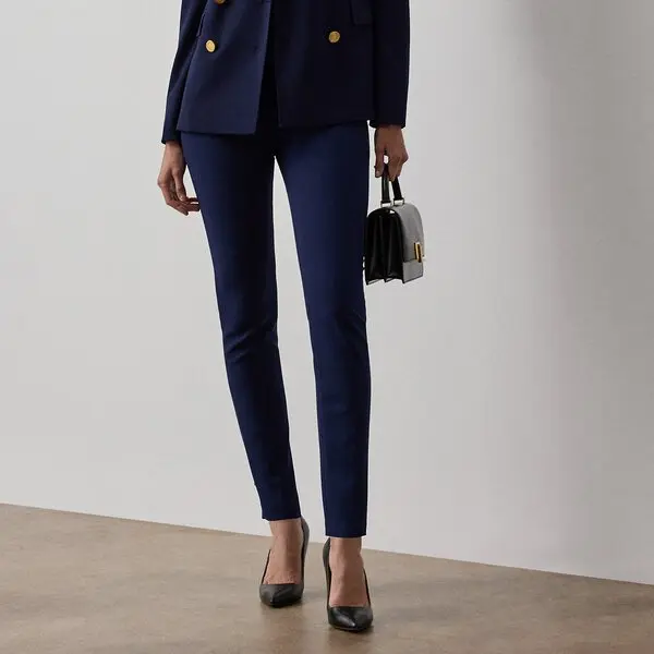 Ralph Lauren Annie Wool Crepe Pant - Navy