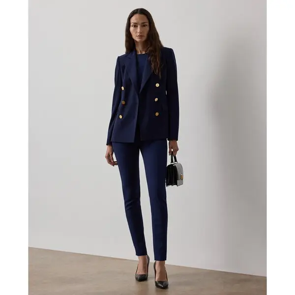 Ralph Lauren Annie Wool Crepe Pant - Navy