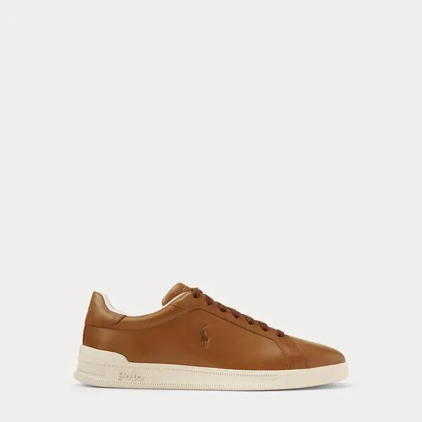 Ralph Lauren Heritage Court Ii Leather Sneaker - Polo Pale Russet