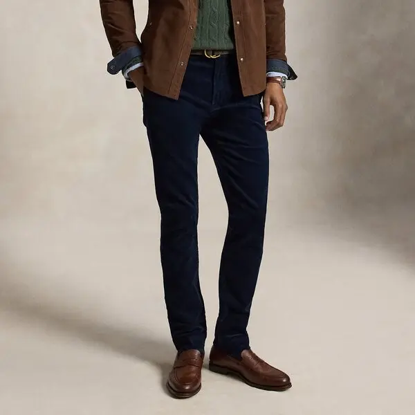 Ralph Lauren Andover Slim Fit Stretch Corduroy Pant - Aviator Navy