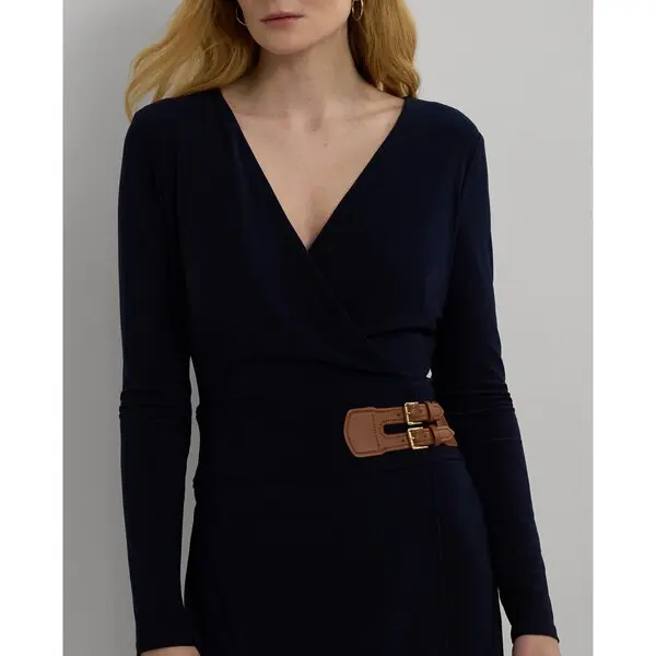 Lauren Ralph Lauren Buckled Jersey Dress - Lighthouse Navy - Size 12