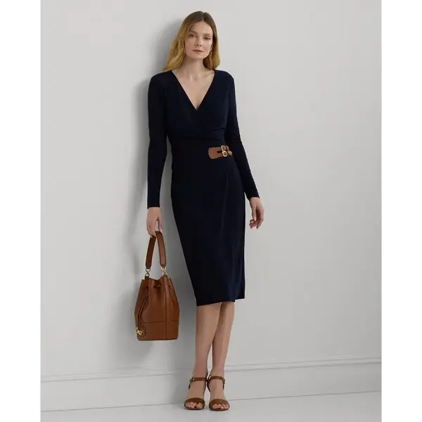 knee length dress with puff sleeves Karl Lagerfeld Paris Ruched Sleeve Sheath Dress main image 0