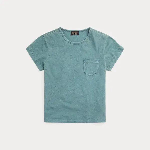 Ralph Lauren Cotton-linen Pocket Tee - Washed Indigo
