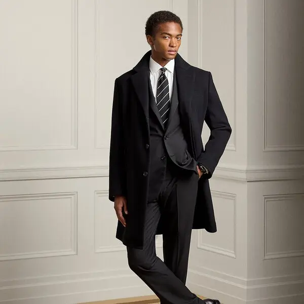 Ralph Lauren Kent Hand-tailored Wool-blend Topcoat - Black