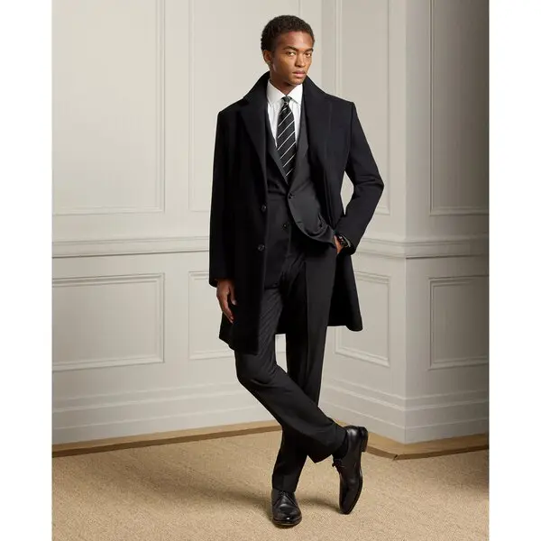 Ralph Lauren Kent Hand-tailored Wool-blend Topcoat - Black